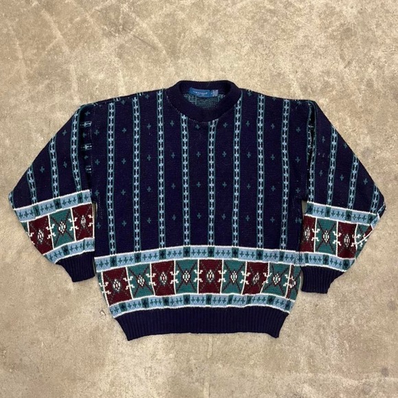 Towncraft | Sweaters | Vintage Blue Knit Sweater | Poshmark